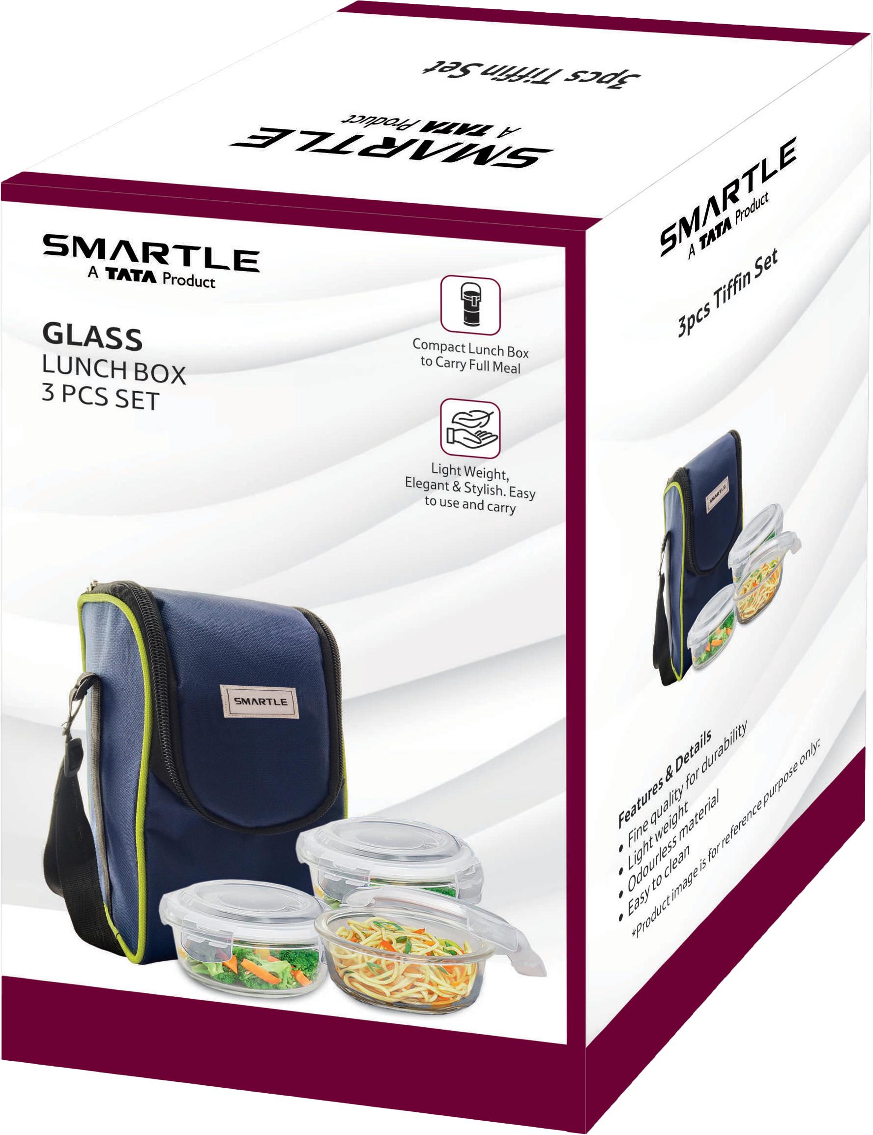 Smartle Fresh Cliq Glass Lunch Box 3 pcs – Starquik