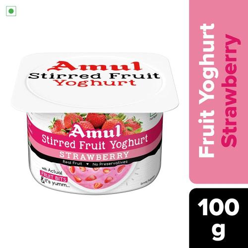 Amul Stirred Strawberry Yoghurt 100 Gm – Starquik