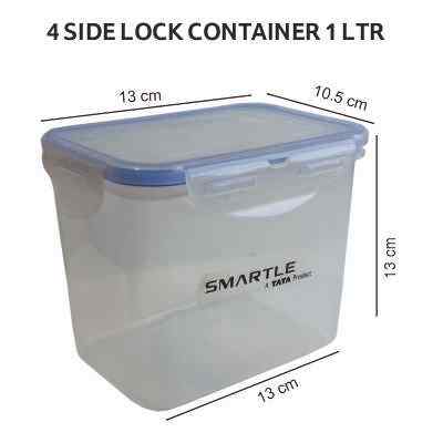 Smartle 4 Side Lock Container Rectangle 1 Ltr 1 pc – Starquik